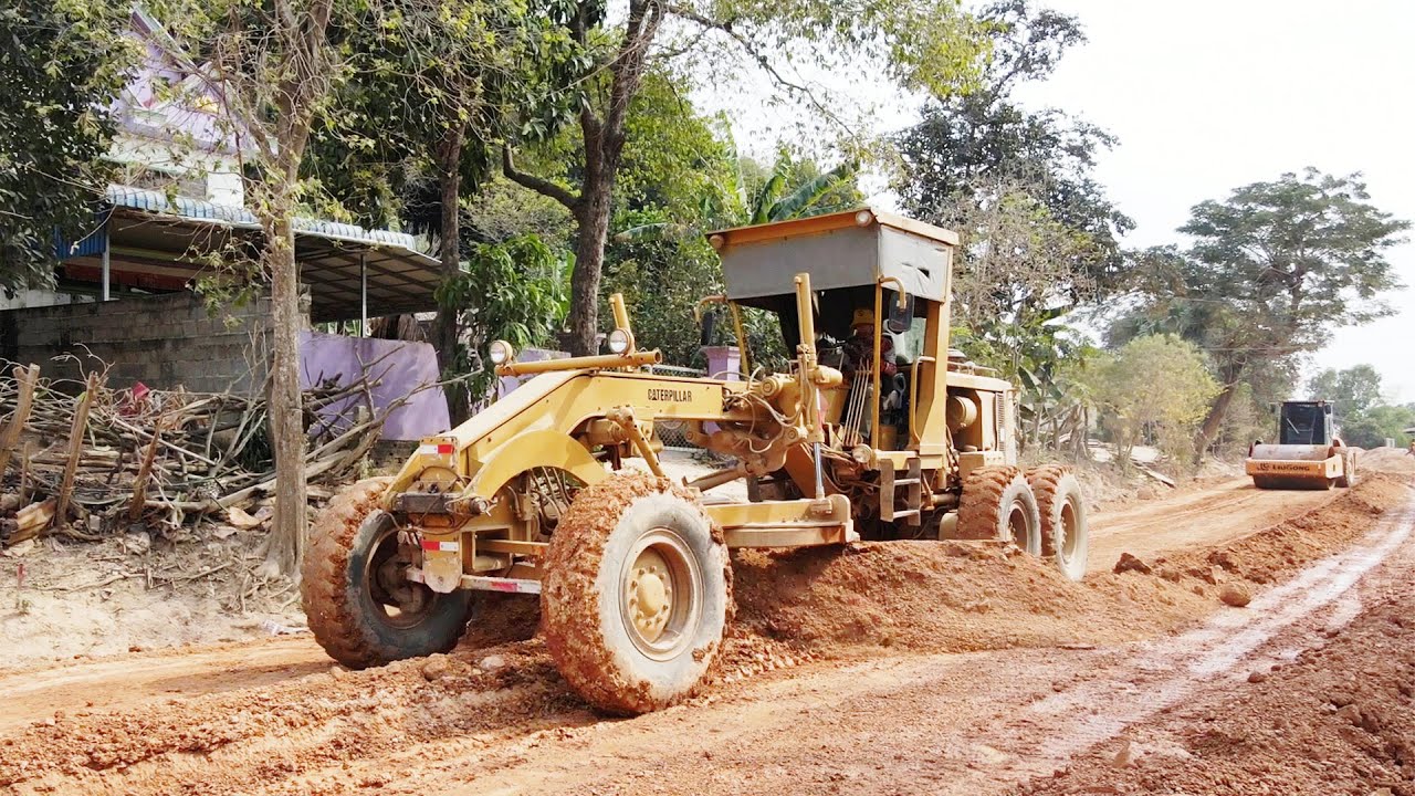 New project Road Construction, Power of Motor Grader and Roller nice ...