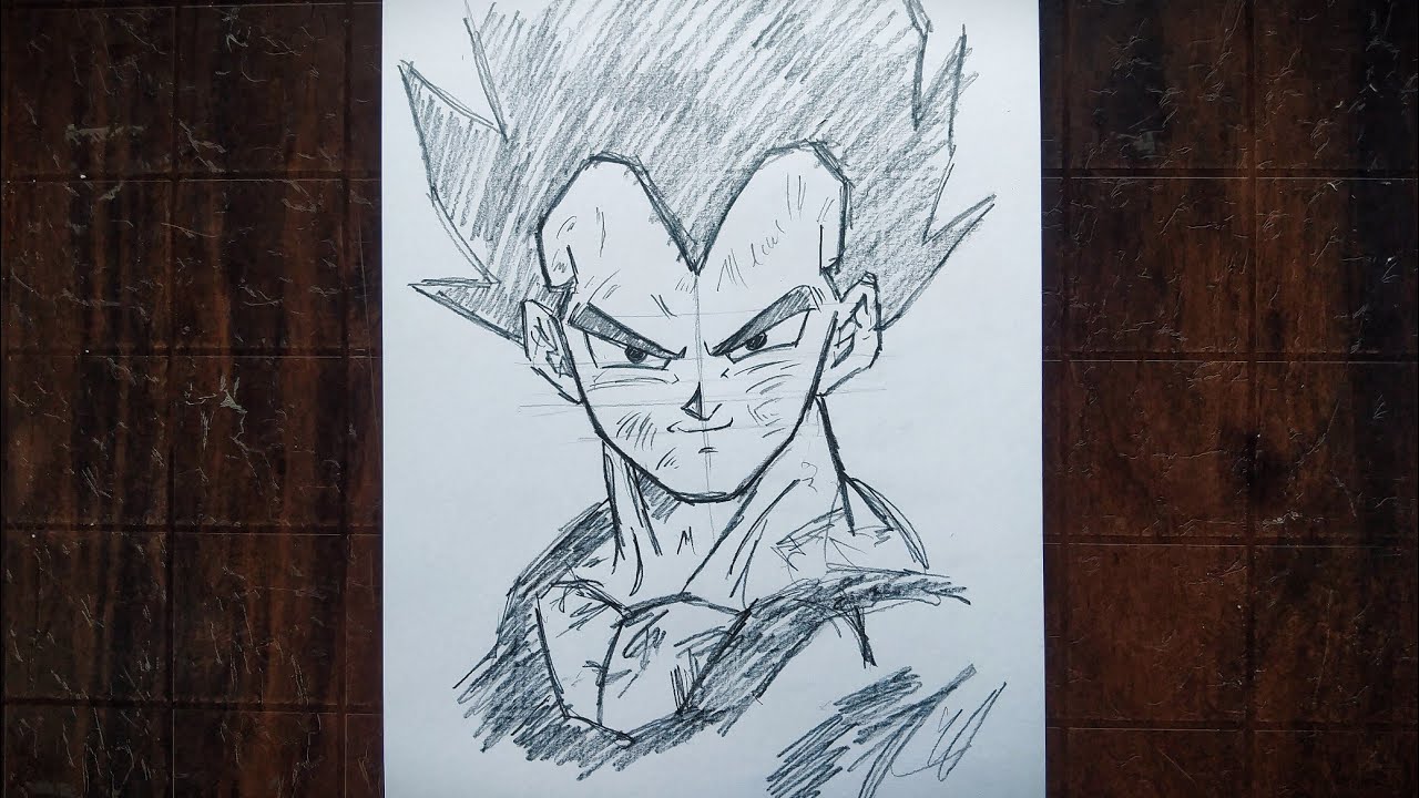 How To Draw Vegeta Easy|| Vegeta Drawing Easy Step By Step Tutorial ...
