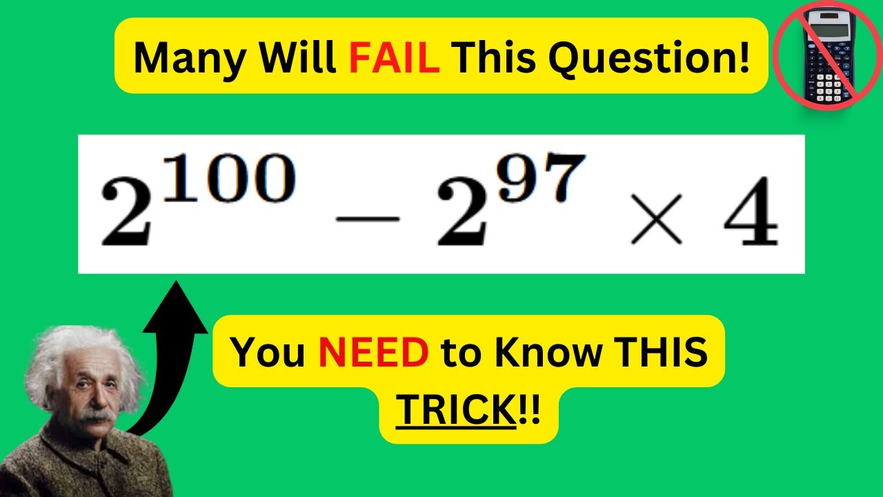 Can you solve THIS Exponential Problem in 10 Seconds? Calculators Not ...