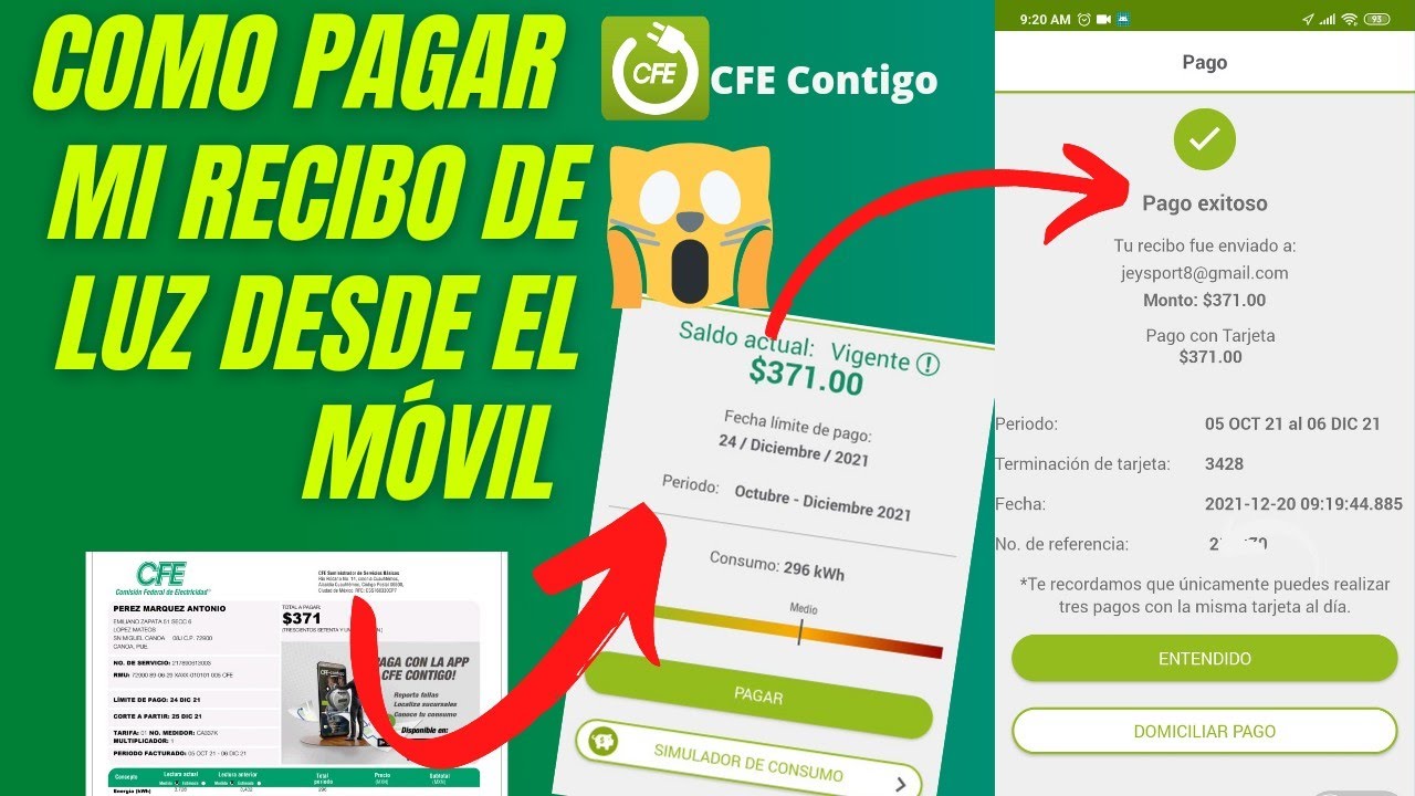 Como pagar mi recibo de luz en la app CFE Contigo - YouTube