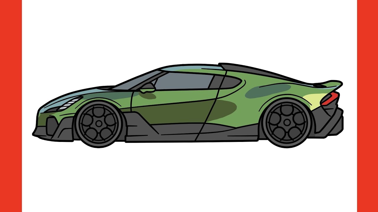 How to draw a BUGATTI BROUILLARD / drawing Bugatti sports car step by ...