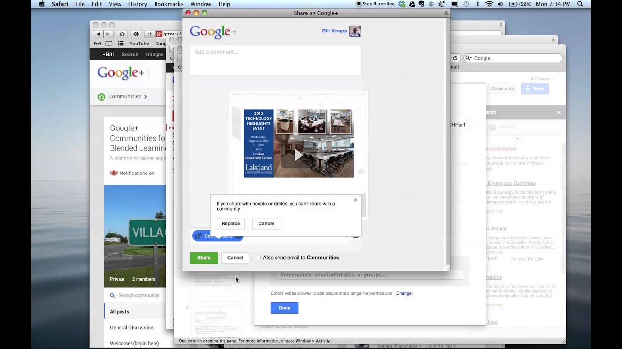 Sharing Google Docs with your Google+ Community - YouTube