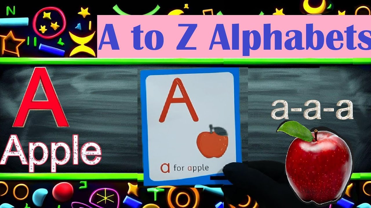 ABC Alphabets with flash card & examples, phonic kids song # ...