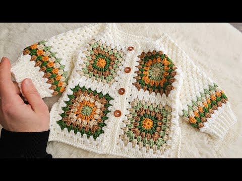 GRANNY SQUARE CARDİGAN PATTERNS⚘️ÇOK KOLAY HIRKA MODELİ🔔MOTİFLİ HIRKA MODELİ🌺how to make a cardigan
