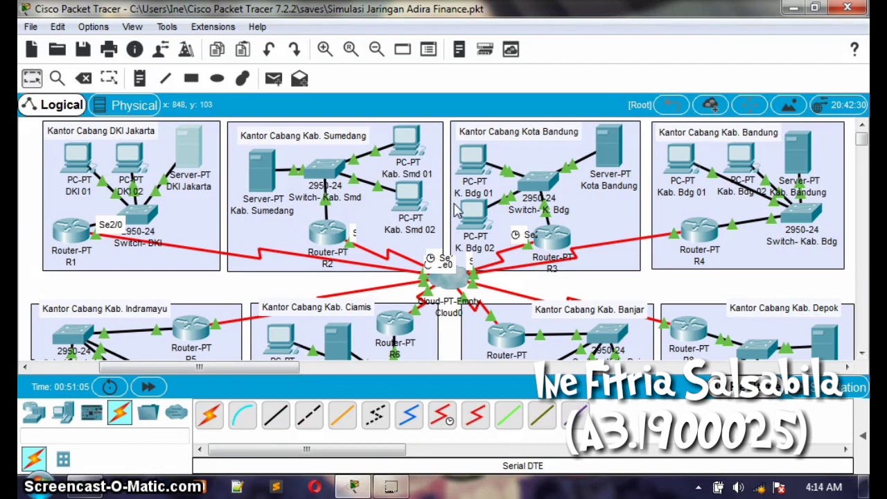 SIMULASI JARINGAN ADIRA FINANCE - CISCO PACKET TRACER - YouTube
