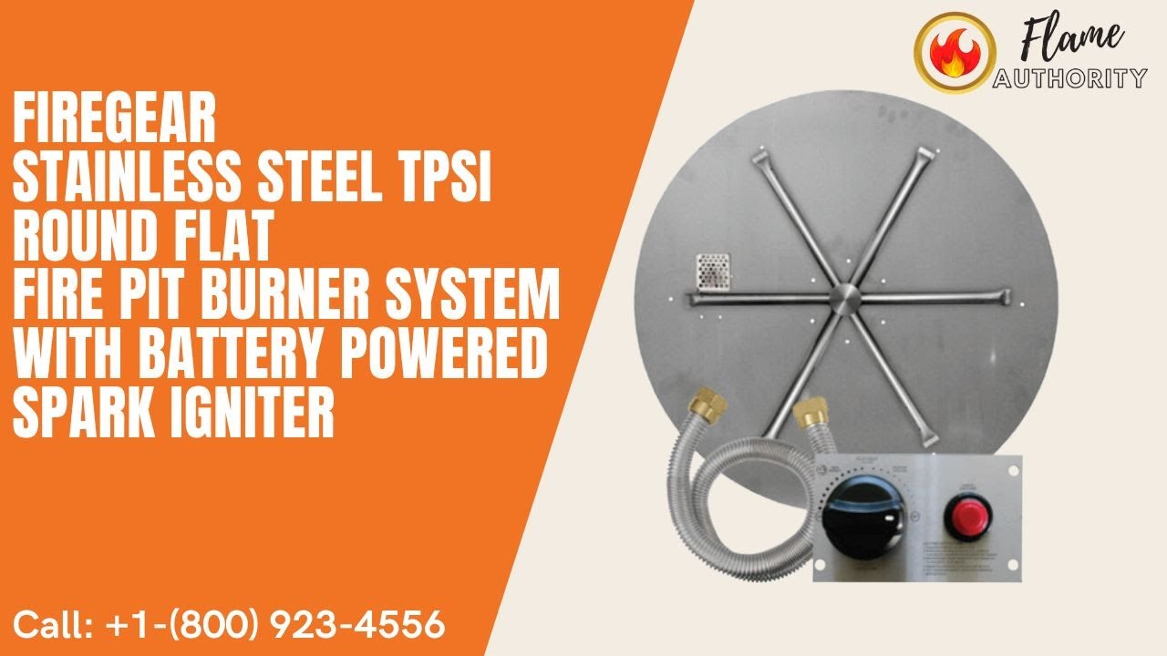 Firegear Stainless Steel TPSI Round Flat Fire Pit Burner System with ...