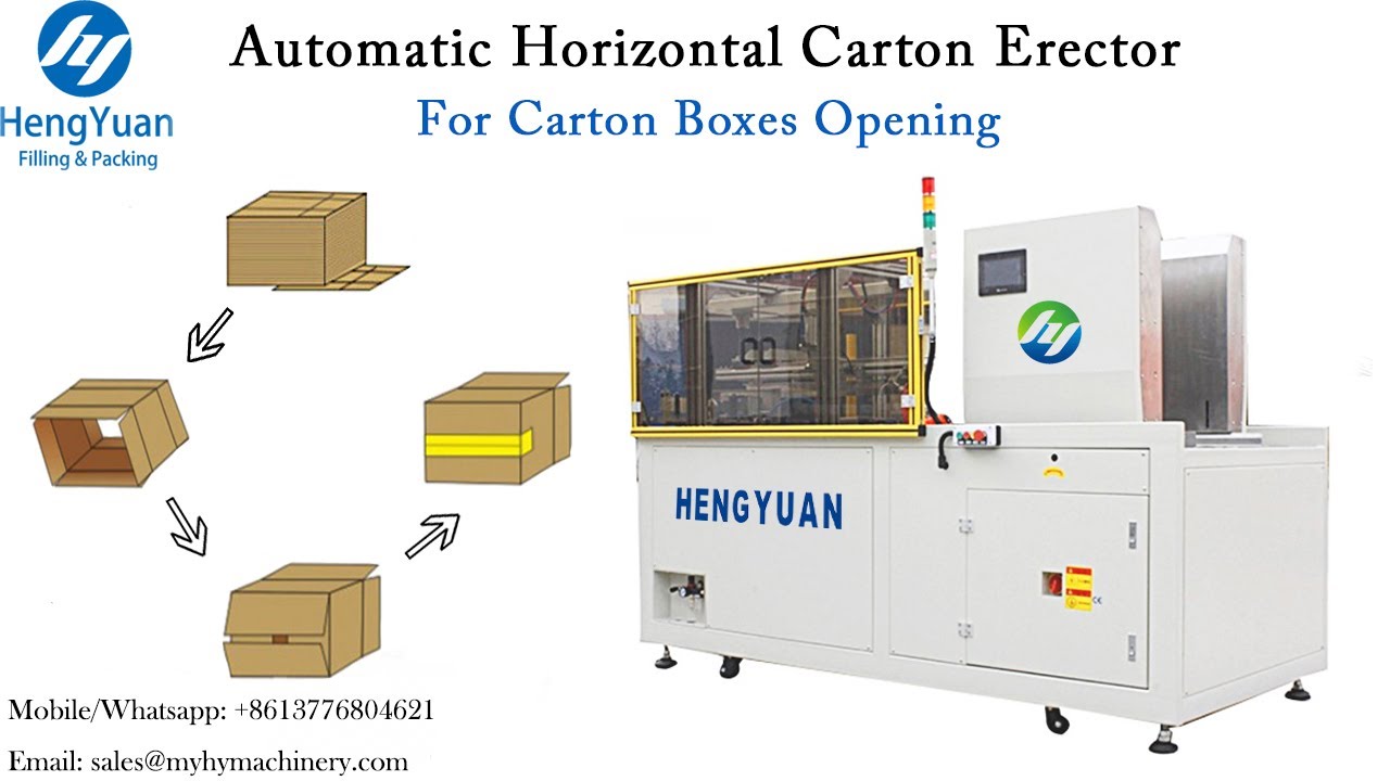 High-speed horizontal type automatic carton box erector, case opening ...