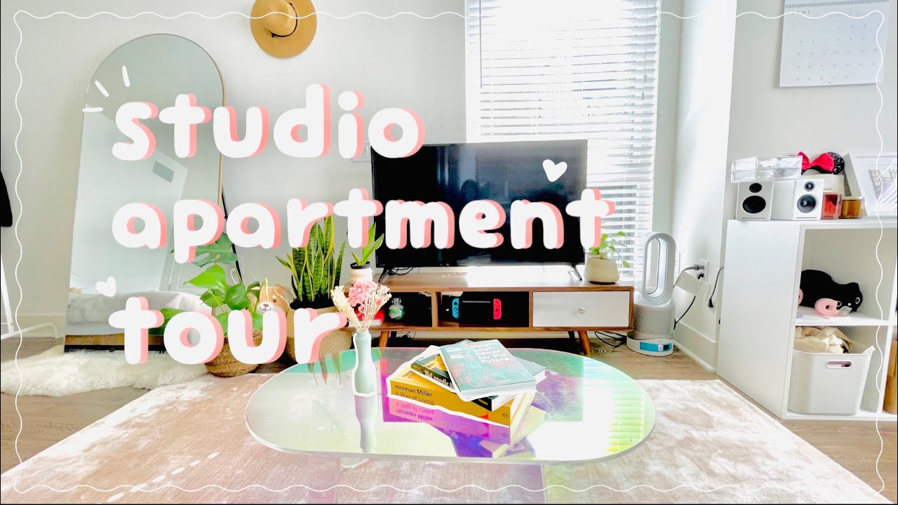 🍄 cute cozy studio apartment tour (lots of pastels) 🐤🌷🌻 - YouTube