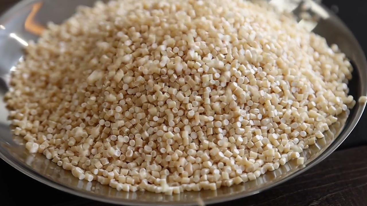 Biodegradable modified resin made of PBAT+PLA+cornstarch - YouTube