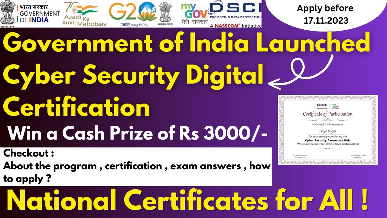 Government of India Launched Cyber Security Digital Certification | Win ...