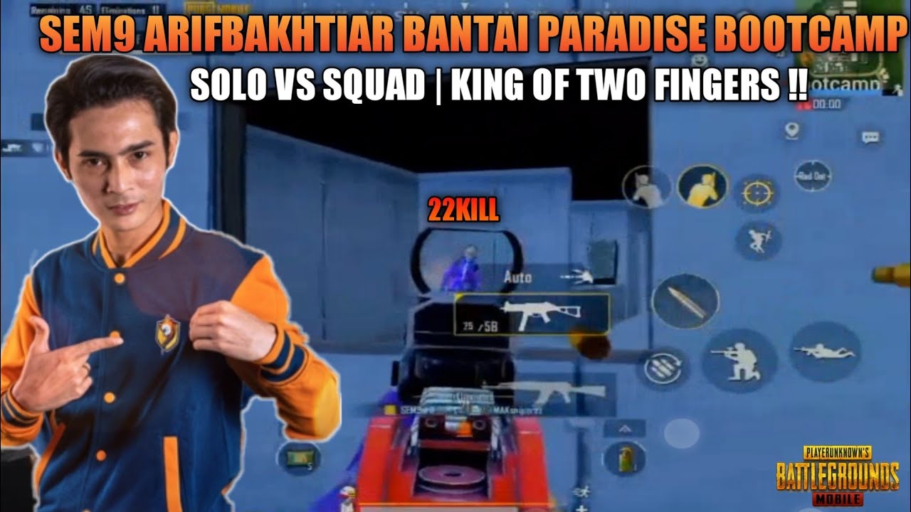 Solo Vs Squad !! Sem9 Arifbakhtiar Bantai Paradise Bootcamp | Pubg ...