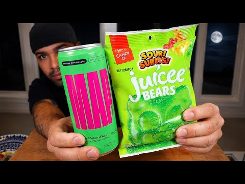 (ASMR) SOUR JUICEE GUMMY BEARS & MAP STRAWBERRY WATERMELON DRINK REVIEW/RAMBLE