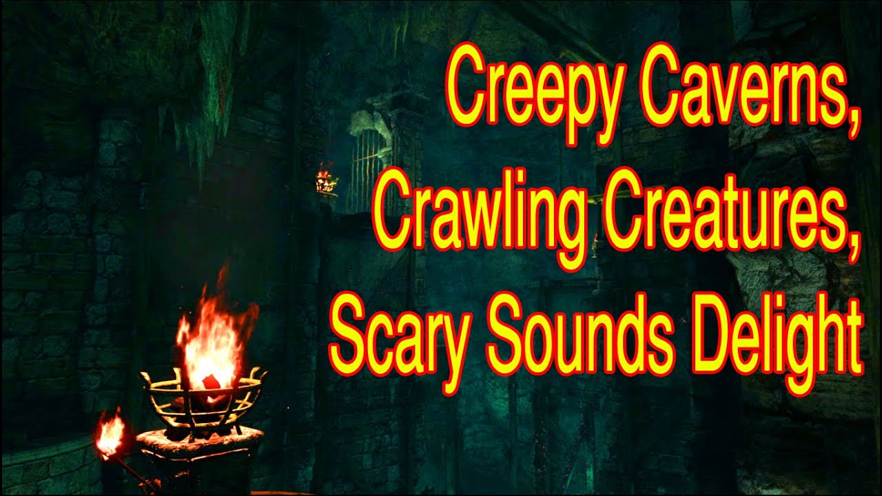 Spooky Cavern with Crawling Creatures & Creepy Sounds Emanating From Below for Halloween ...