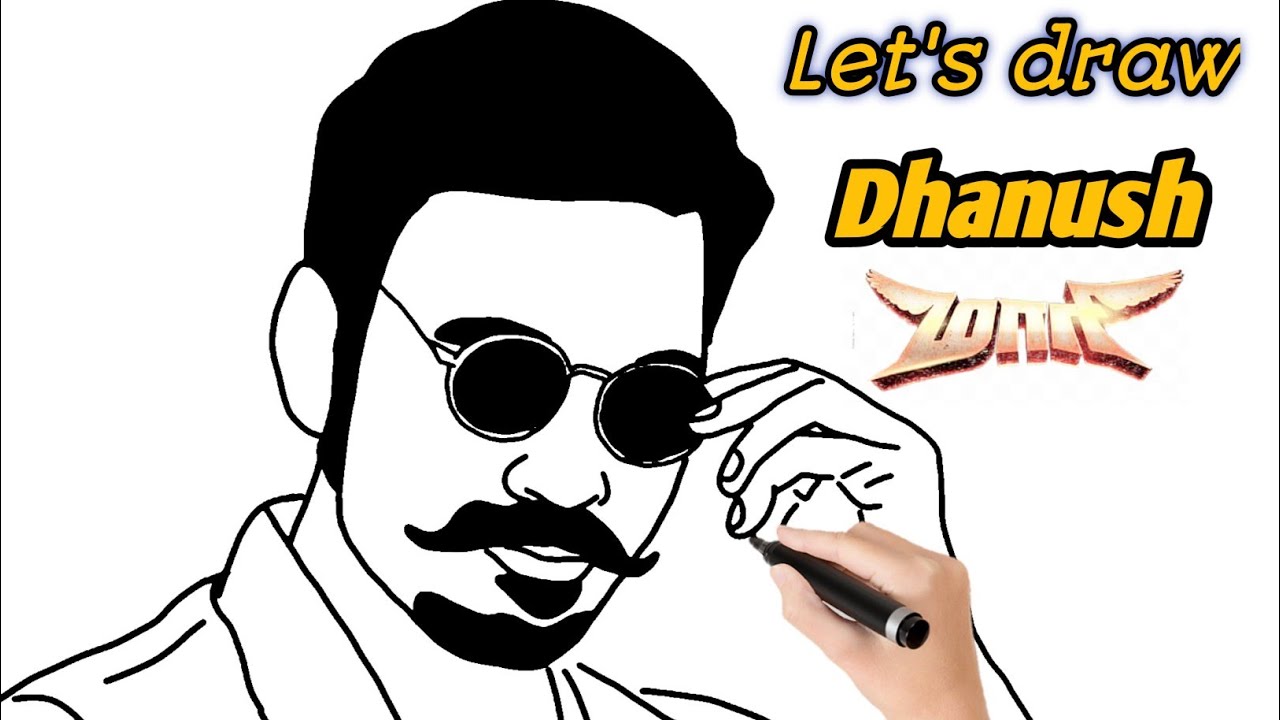 Tamil Actor Dhanush Drawing Video Step By Step Easy Maari Youtube