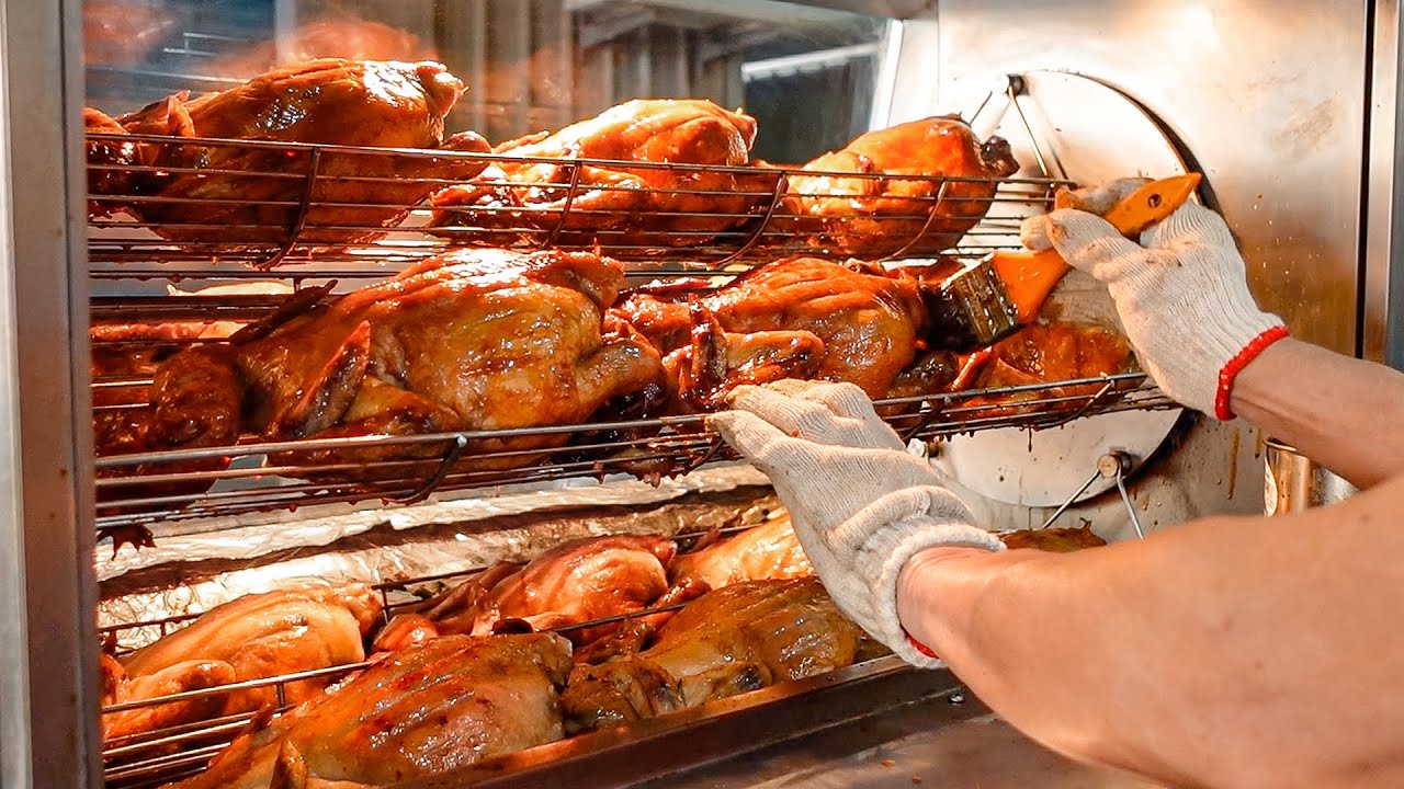 Roasted Whole Chicken on the Ferris Wheel Appliance / 手扒雞製作 - Taiwanese ...