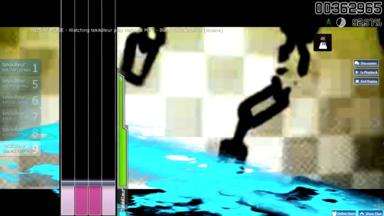 [OSU]#10 - Osu! Mania - Hatsune Miku - Black Rock Shooter [INSANE] 4k ...