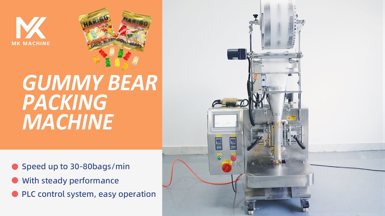 Automatic counting sachet bag gummy bear candy packing machine - YouTube