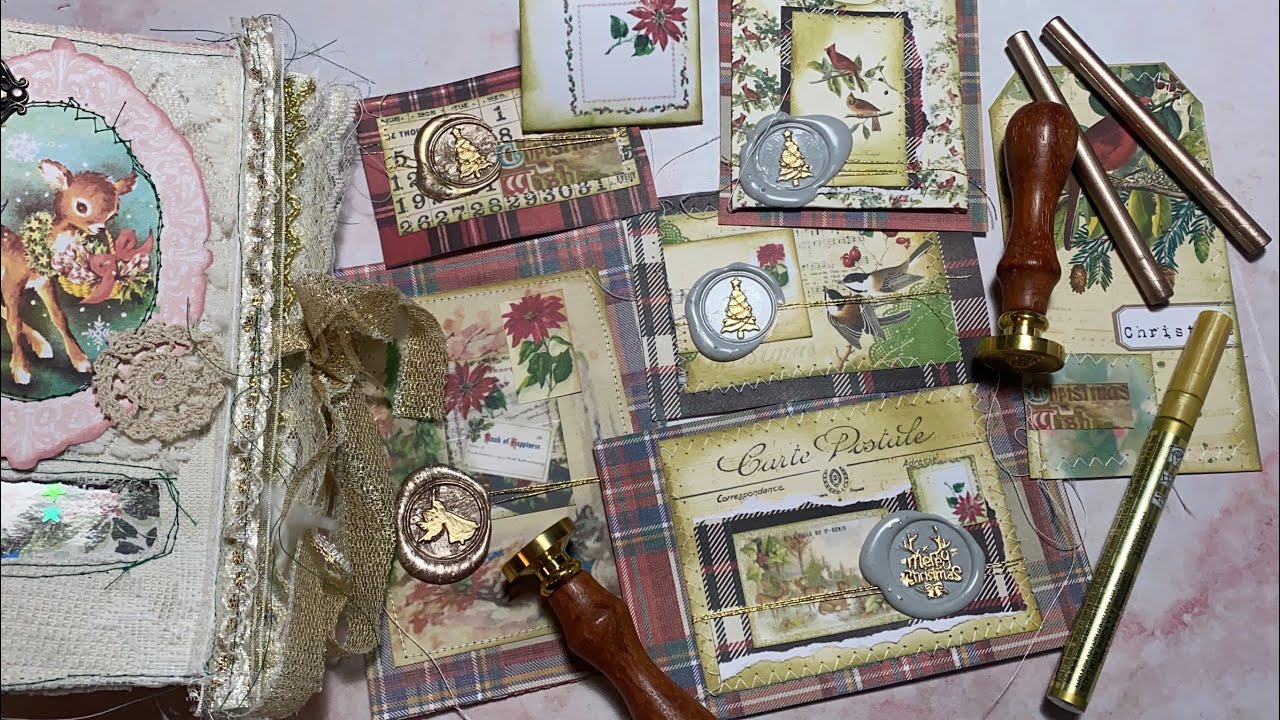 Wax seal layered journal cards using printables // day 4 - 5 days of ...