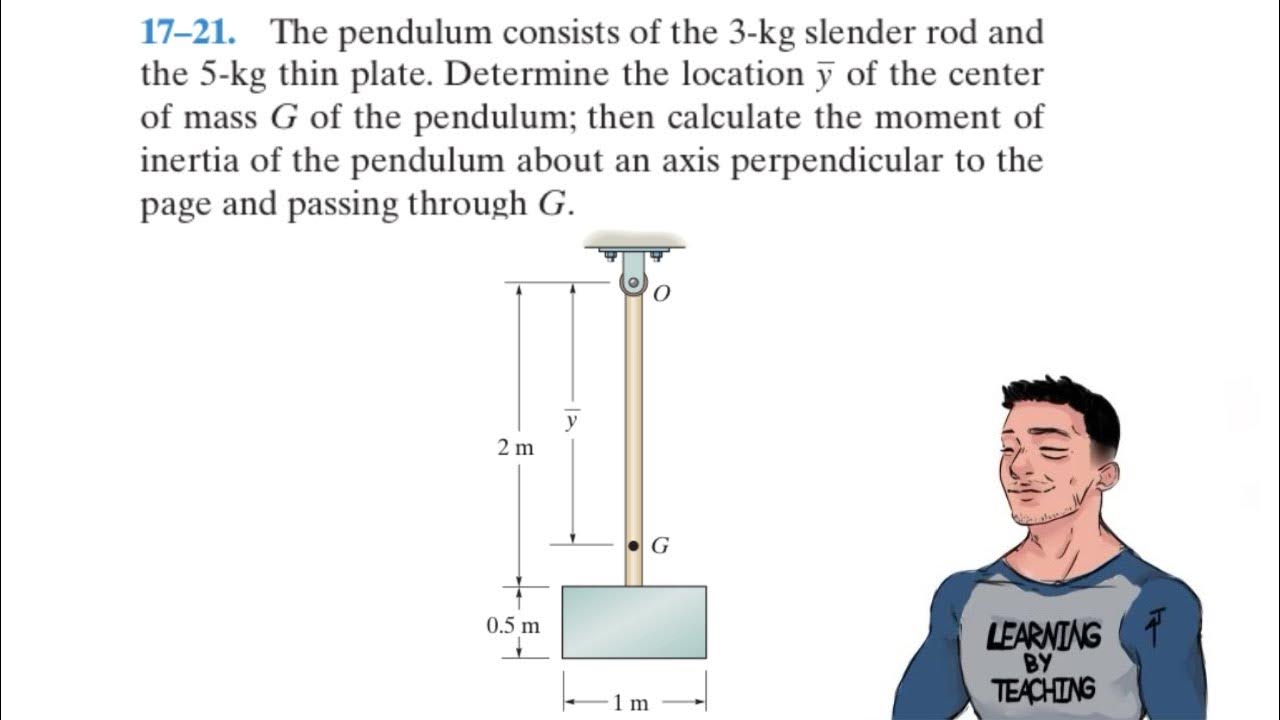 Dynamics 17-21| The pendulum consists of the 3-kg slender rod and the 5-kg thin plate. - YouTube