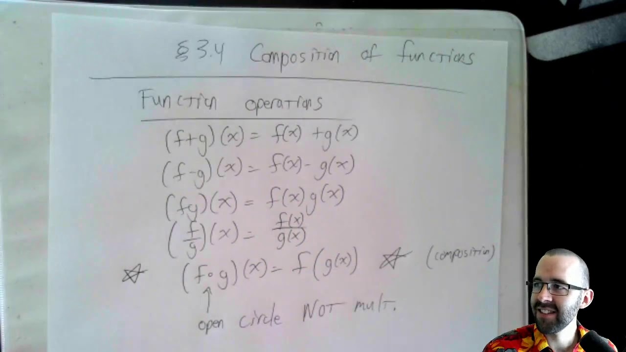 Section 3.4a Composition of Functions - College Algebra - YouTube