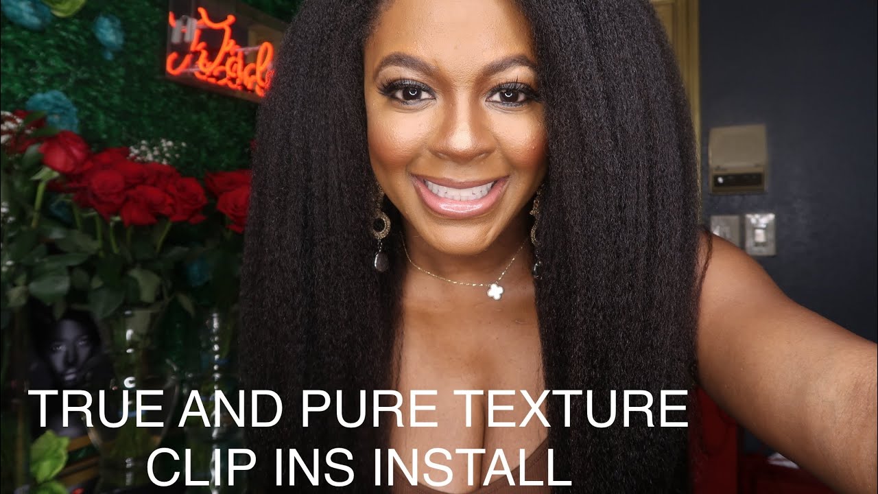 True and Pure Texture Natural Hair Clip Ins Install - YouTube
