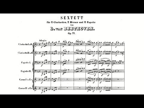 Beethoven: Sextet in E-flat major, Op. 71 (with Score)