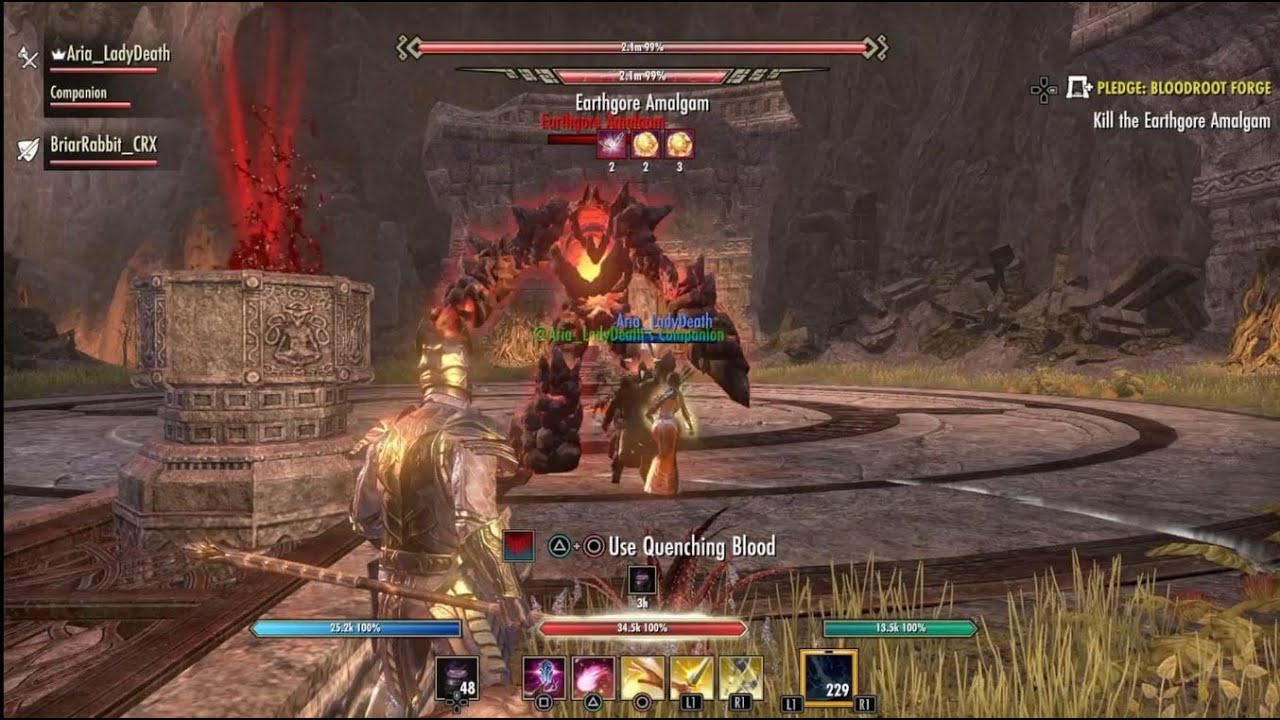 ESO Boss Battle Earthgore Amalgum Bloodroot Forge - YouTube