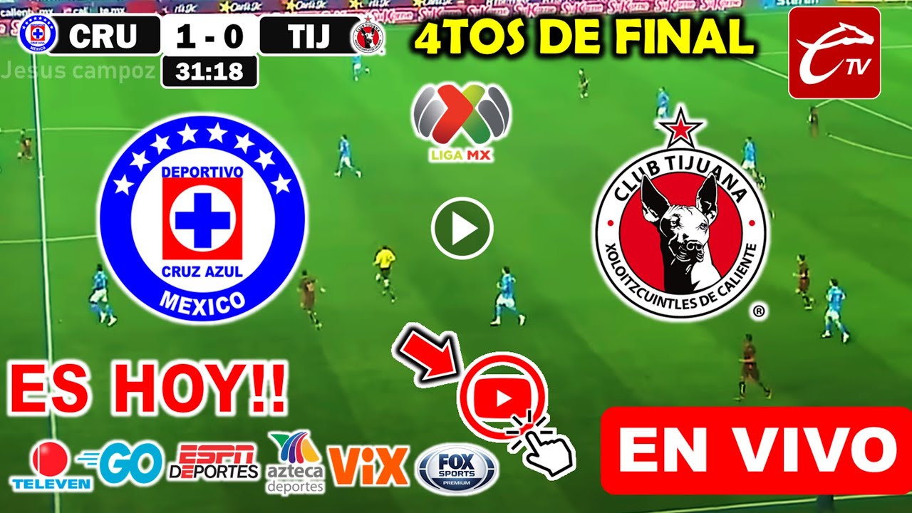 Cruz Azul vs. Tijuana en vivo, donde ver, a que hora juega Cruz Azul vs ...