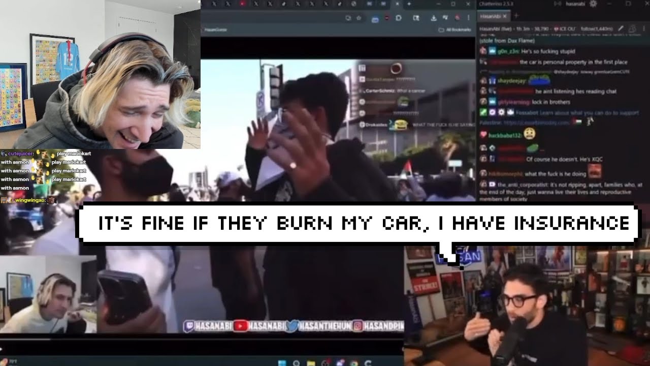 xQc Dies Laughing at Hasan's Opinion on The Current Riots Going On in ...