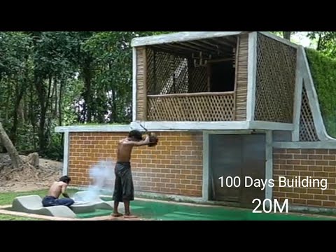 100 Days Building A Modern Underground Hut With A Grass Roof And A ...