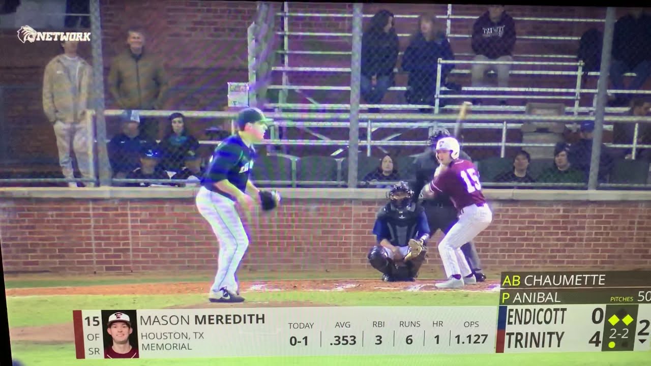 Double in Trinity University Tigers Baseball vs. Endicott on February ...