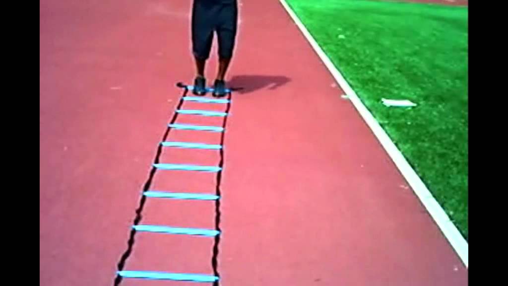 ladder work two foot leg hop - YouTube