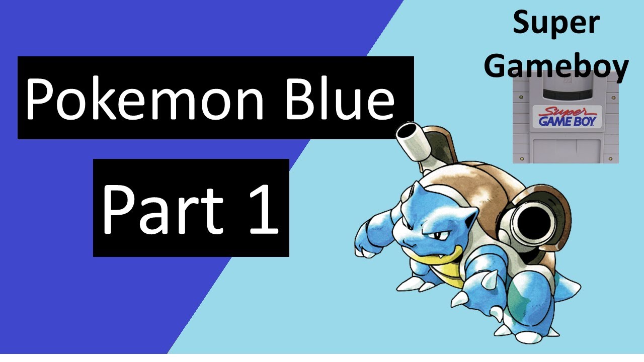Pokemon Blue Version LIVE Part 1 (Super Gameboy) Game Start and First ...