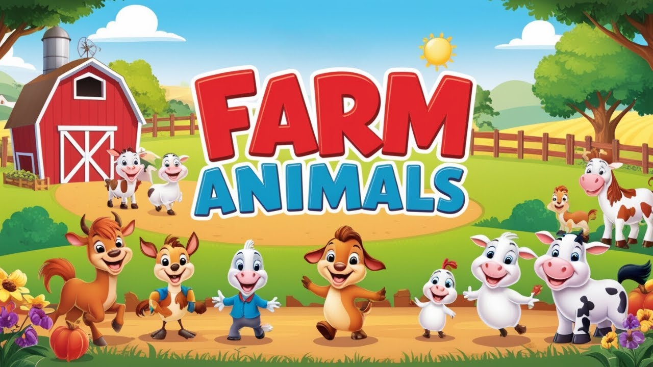 The Animals On The Farm 🐖🏕️🐄 Farm Animals | Learn farm animals names in English | Kids ...