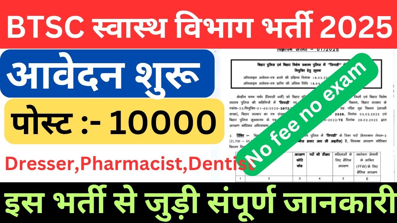 BTSC New Vacancy 2025 | BTSC Notification Out | BTSC Various Vacancy ...