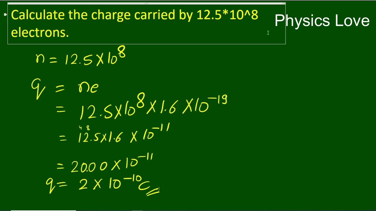 Calculate The Charge Carried By 12 5 10 8 Electrons Class 12th Calculate The Charge Carried By 12 5 10 8 Electrons Class 12th