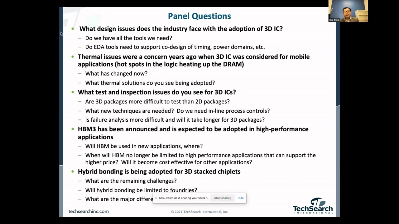 3DIC challenges panel, organized and moderated by Jan Vardaman of ...