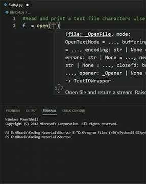Python Program to Read a Text File Character by Character | #shorts ...