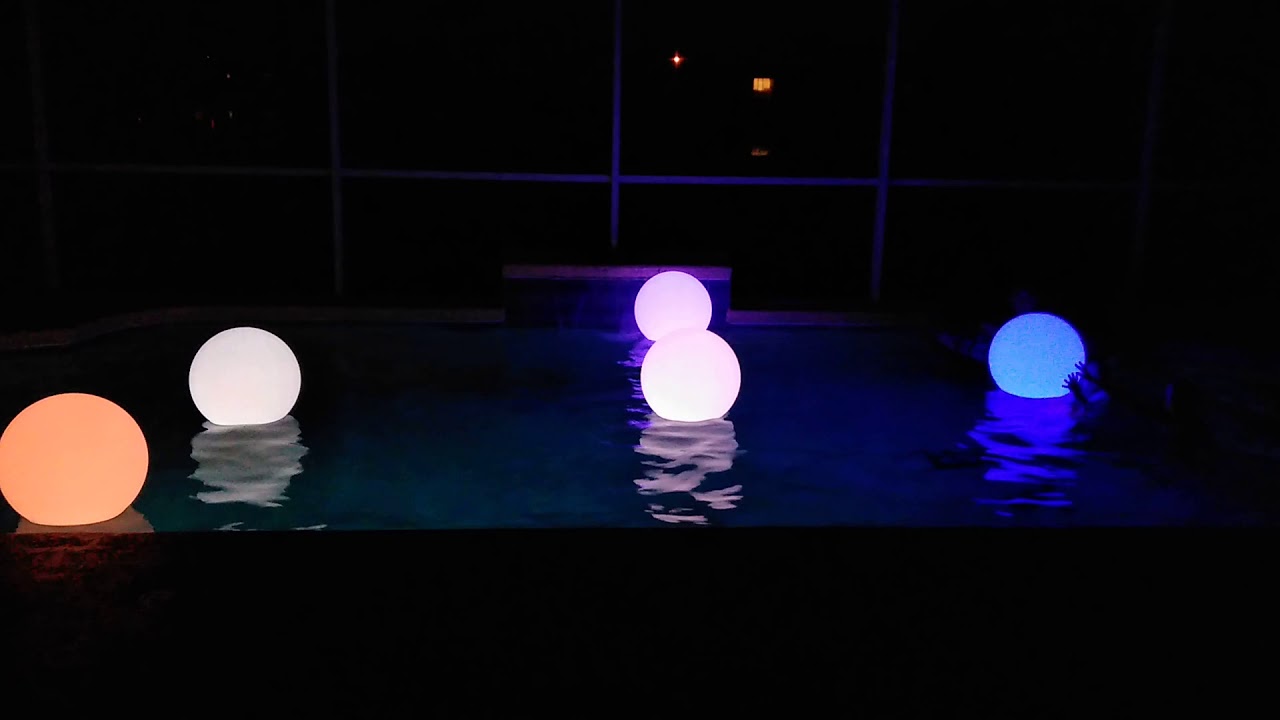 20" LED Floating Pool orbs spheres - YouTube