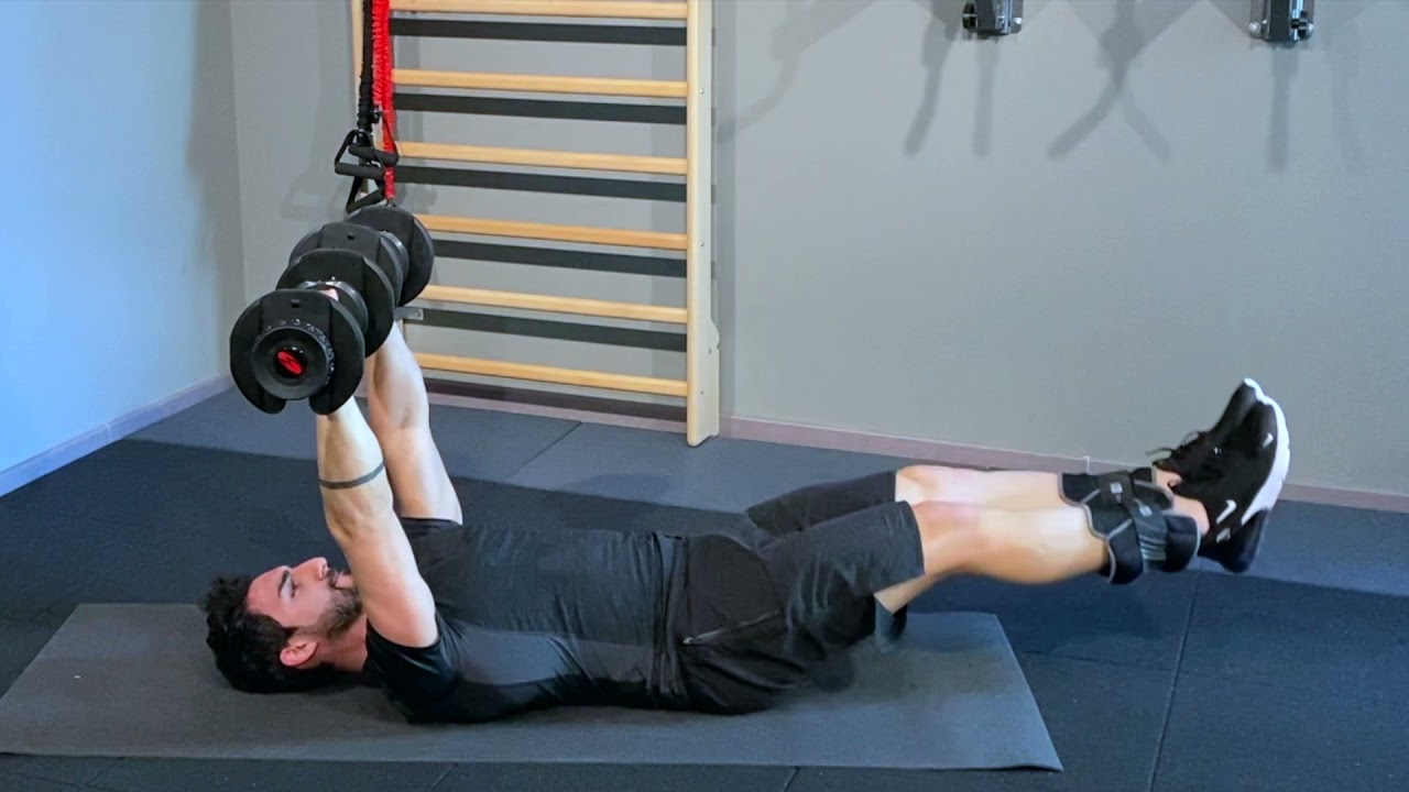 CRUNCH INVERSI CON MANUBRI + CAVIGLIERE - YouTube