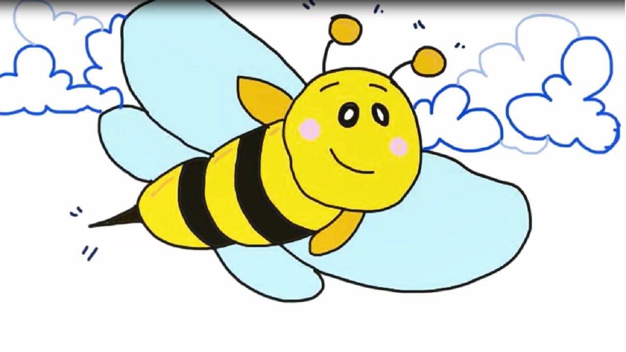 Cómo DIBUJAR una ABEJA FACIL para niños. PASO a PASO. How to draw a bee ...