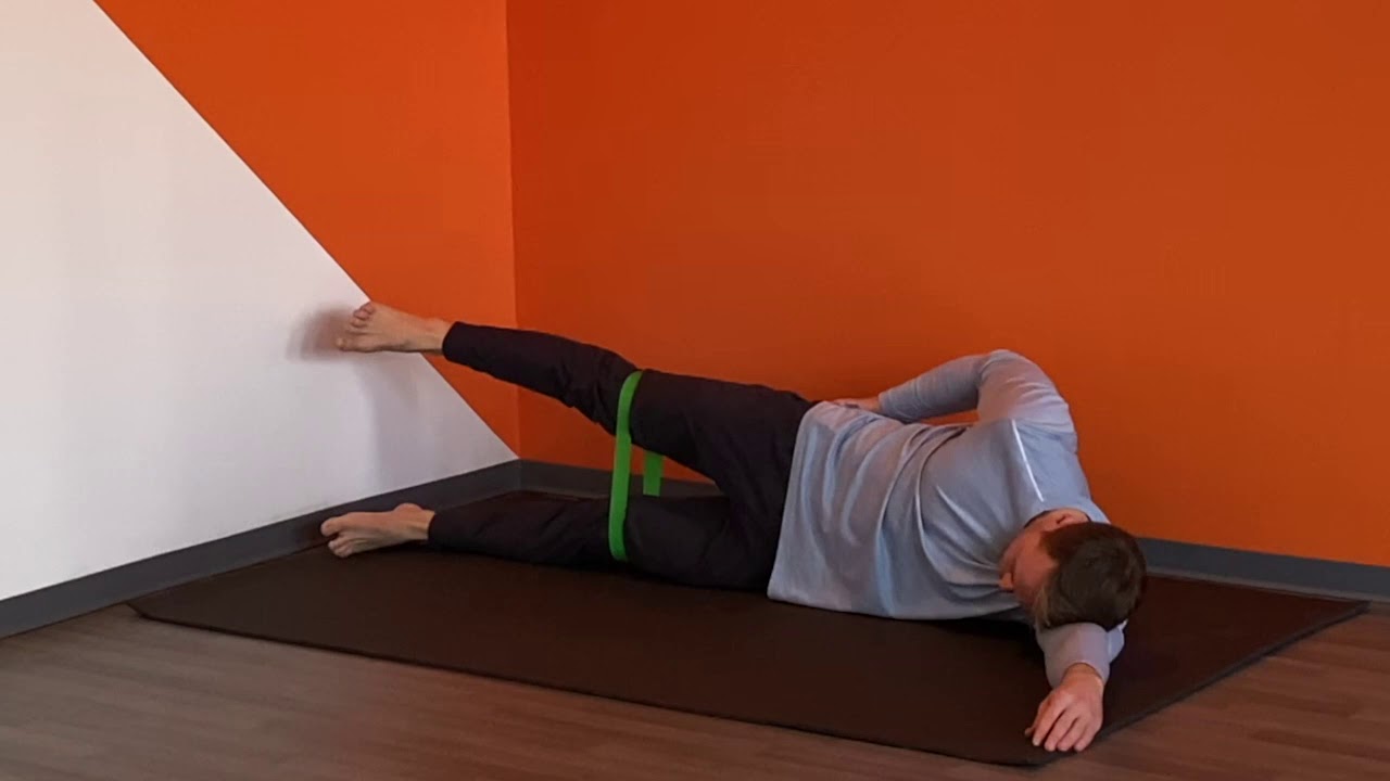 Miniband Side Lying Leg Lift Hold - YouTube