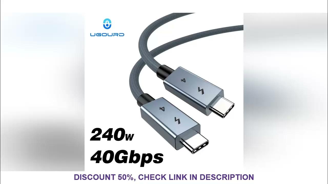 UGOURD-USB C Thunderbolt 4 Cabo de carregamento rápido 40Gbps USB tipo C para C 240W ...