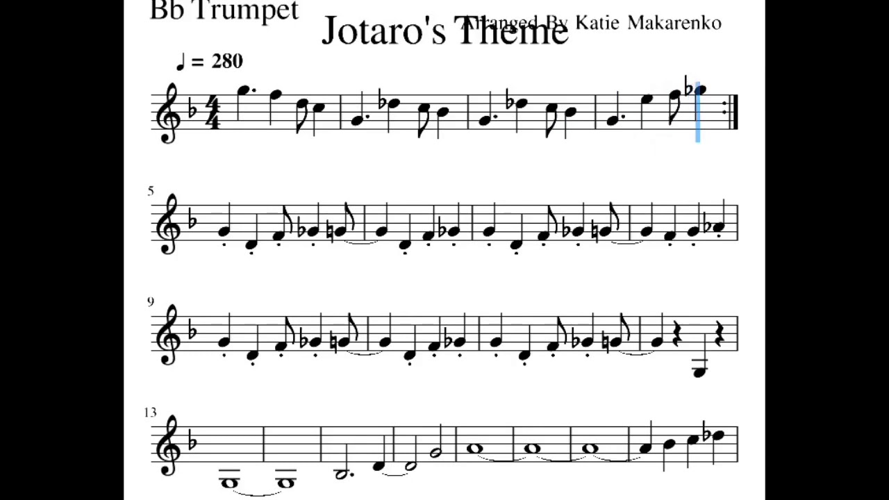 The Best Part Of Jotaro’s Theme On Trumpet - YouTube