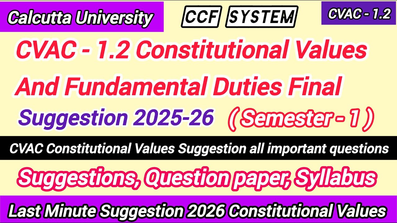 Cu 1st semester constitutional values suggestion 2025-2026//1st ...