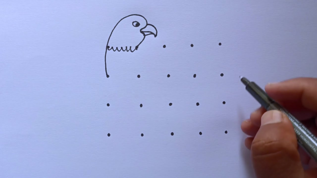 Eagle Drawing With Dots | Eagle Drawing Easy Tutorial - YouTube