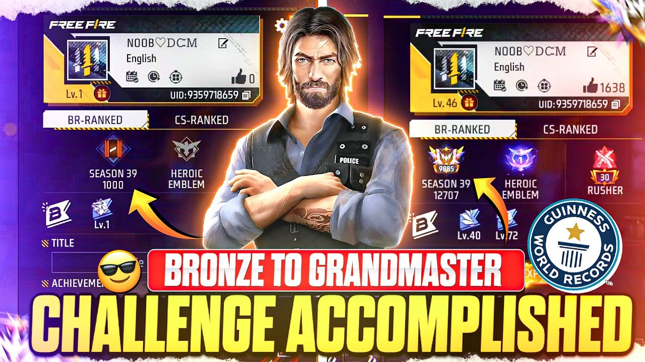 Challenge Accomplished | Bronze To Grandmaster | Without Gun Skin ...