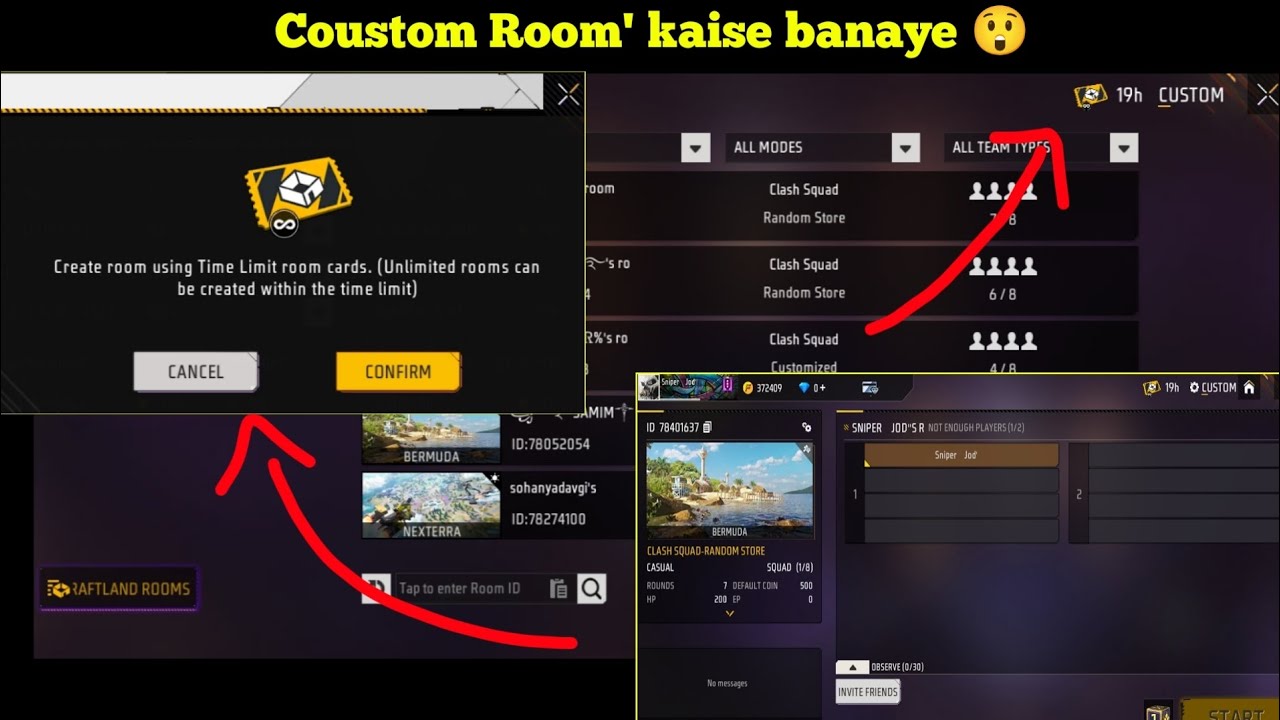 free fire mai custom room kaise banaye || How to create custom room in ...