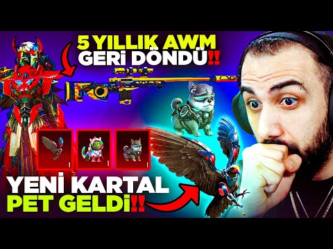 OYUNUN İLK 7 SEVİYE AWM'Sİ GERİ DÖNDÜ!! 😱 YENİ DESTANSI KARTAL PET GELDİ! (38.000 UC) | PUBG MOBILE