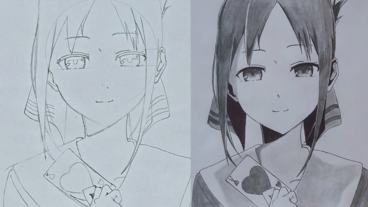 Anime Drawing Tutorial | How to draw Kaguya Shinomiya - YouTube
